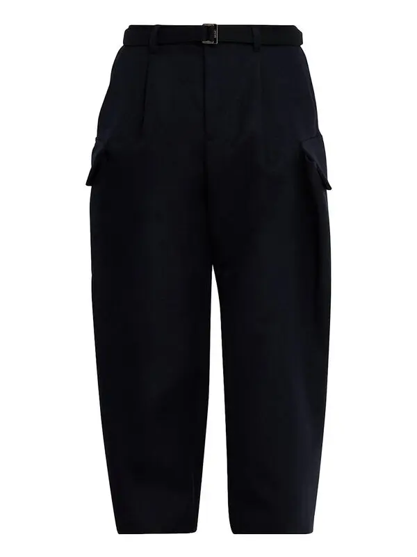 Sacai Double-faced Melton Wool Oversized Cargo Pants - Navy