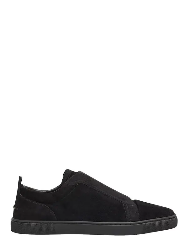 CHRISTIAN LOUBOUTIN St Louis Suede Slip-on Sneakers - Black