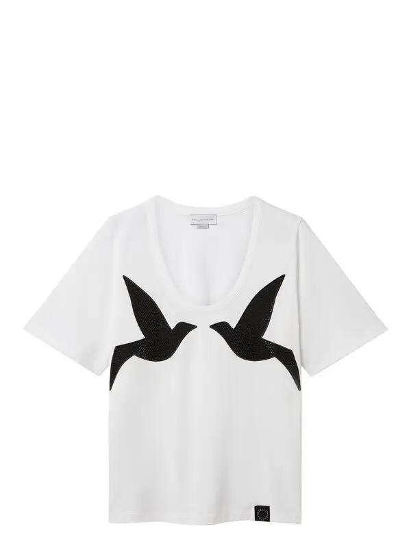Stella McCartney Blackbird Embellished T-shirt - White