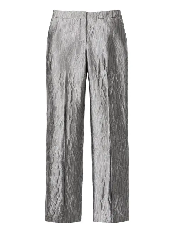 Lafayette 148 New York Metallic Jacquard Trouser - Silver