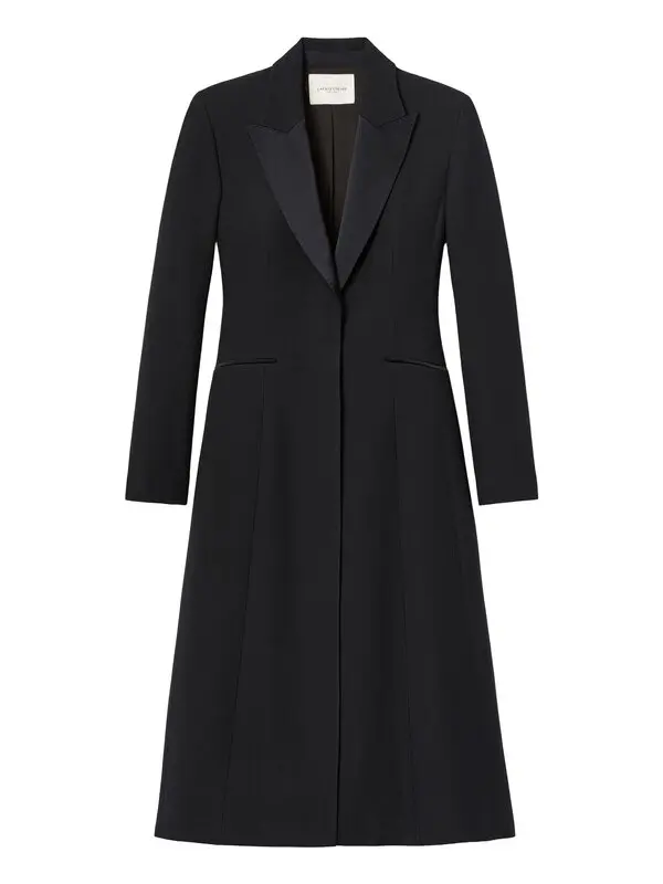 Lafayette 148 New York Wool-silk Crepe Tuxedo Coat - Black