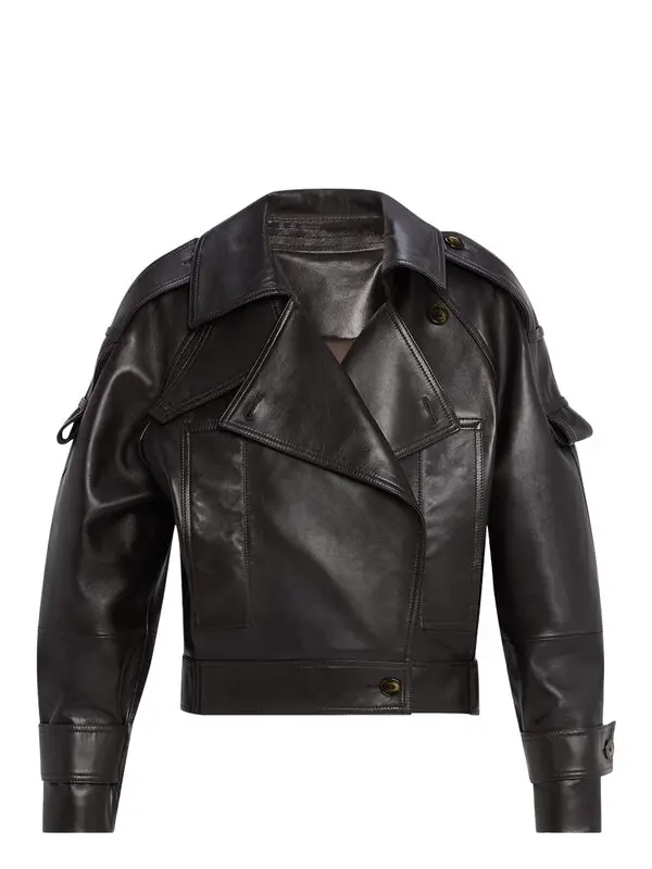 A.L.C. Miles Leather Utility Jacket - Deepest Brown