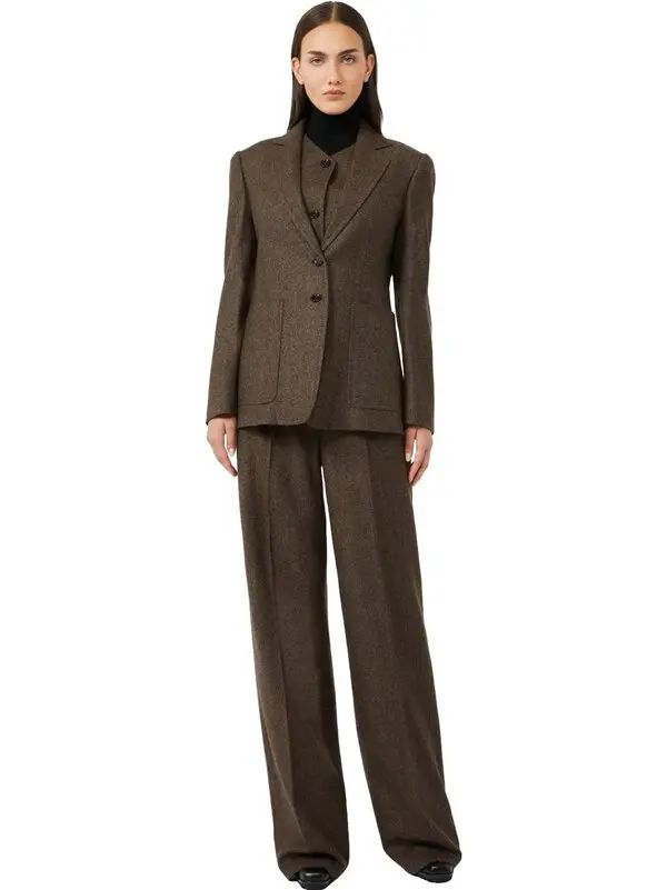 Max Mara Wool Tweed Jacket - Brown