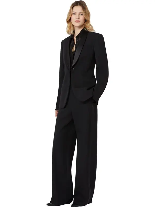 Max Mara Gabardine Wool Blazer - Black