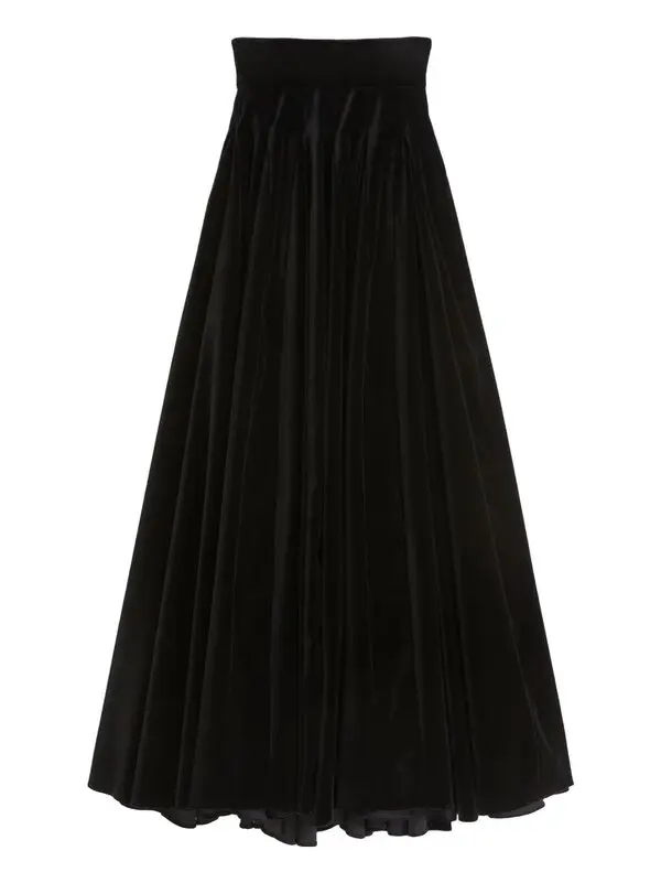 Max Mara Long Velvet Skirt - Black