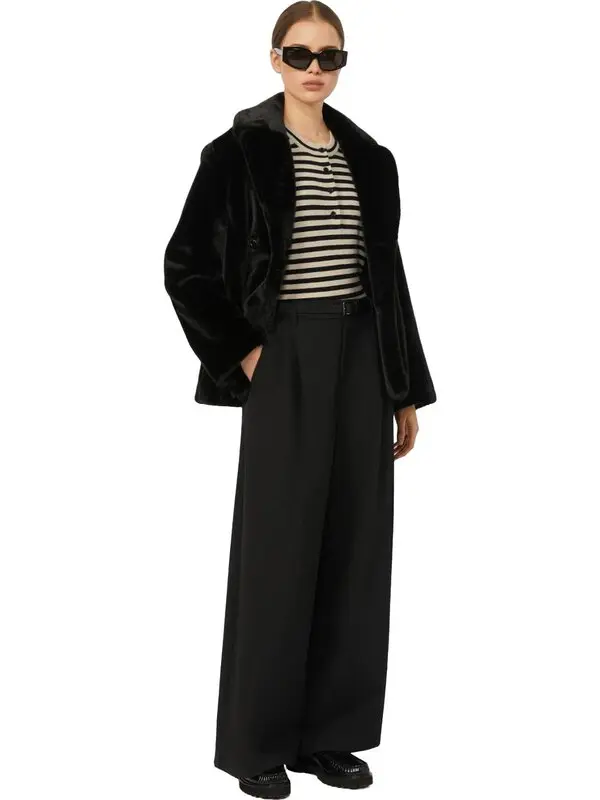 Max Mara Wide-fit Stretch Gabardine Trousers - Black