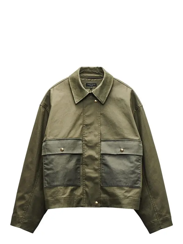 Rag & Bone Nonie Cotton Twill Jacket - Olve