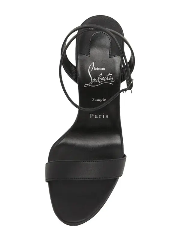 CHRISTIAN LOUBOUTIN 120mm Leather Platform Sandals - Black