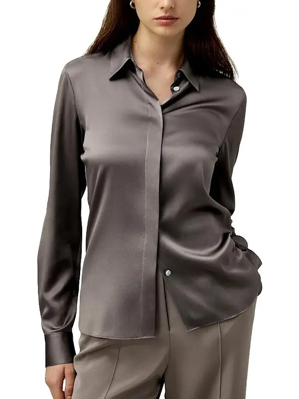 Lilysilk Tailored Waist Silk Shirt - Mercury