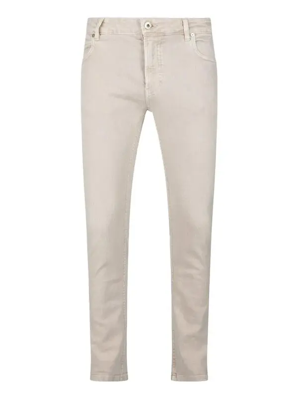 Eleventy Cotton Skinny Jeans - Beige