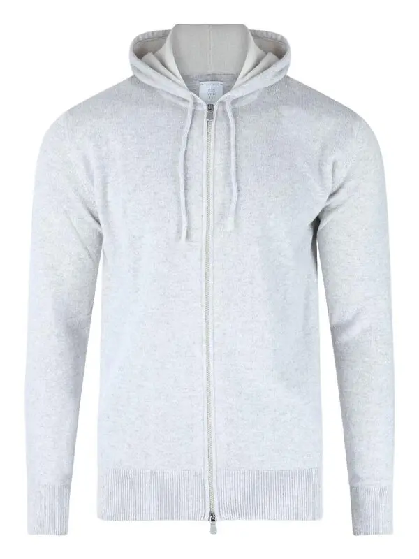 Eleventy Cashmere Zipped Hoodie - White