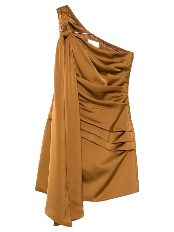 MALINA One-shoulder Dress - Brown
