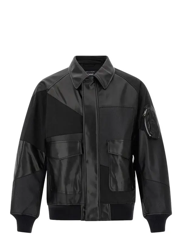 Comme Des Garçons Panel Construction Bomber Jacket - Black