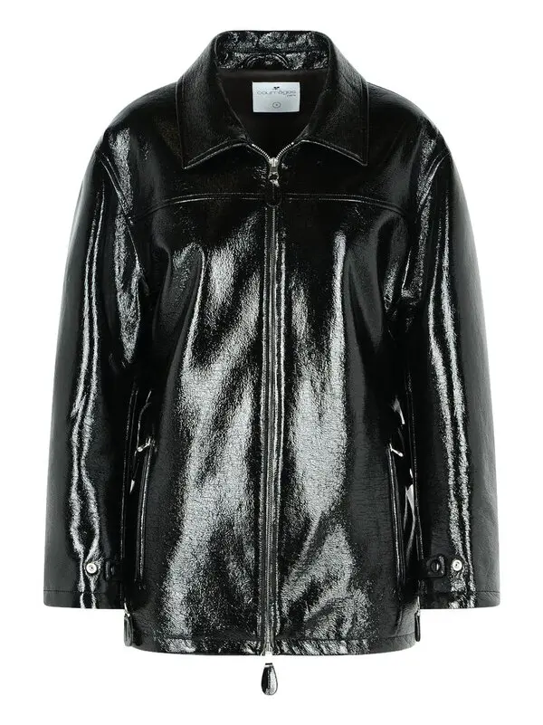 COURREGES Vinyl Cotton-blend Jacket - Black