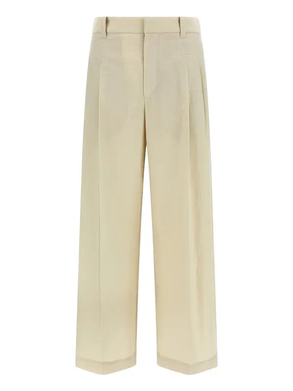 Brunello Cucinelli Cotton Blend Trousers - White