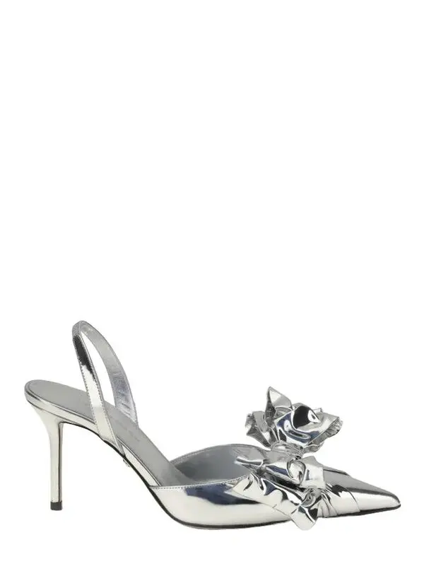 Mach & Mach Cadeau Leather Pumps - Silver