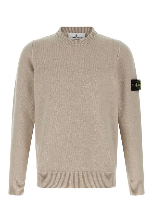 Stone Island Crew Neck Wool Sweater - Brown