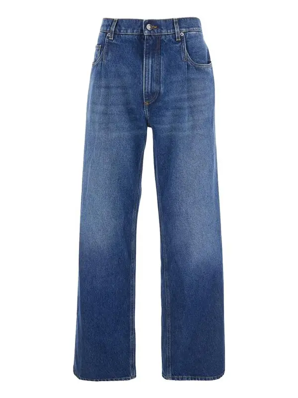 Dolce & Gabbana Jeans With Logo Patch - Blue