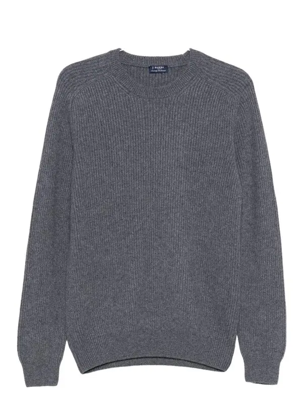 BARBA NAPOLI Long-sleeved Crewneck Sweater - Grey
