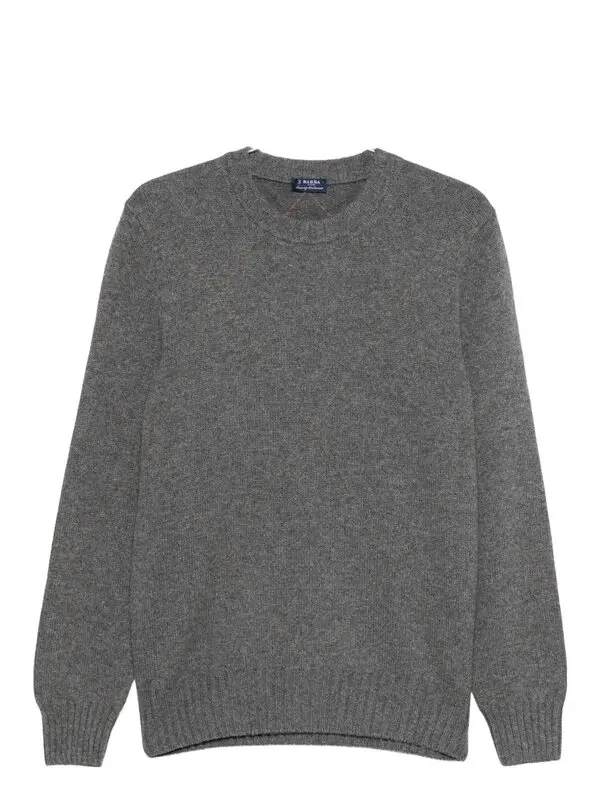 BARBA NAPOLI Long-sleeved Crew-neck Sweater - Grey