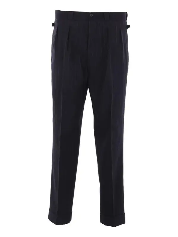 Prada Pinstriped Wool-blend Trousers - Balck