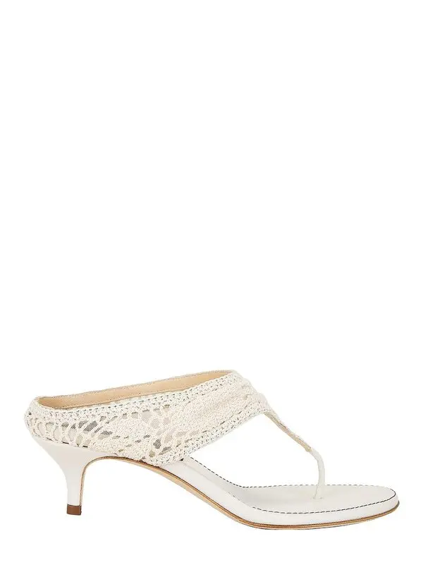 Magda Butrym Thing Crochet Kitten Heel - Cream
