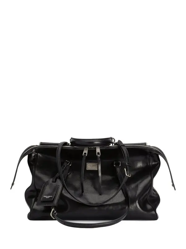 Dolce & Gabbana Vittoria Large Leather Bag - Black