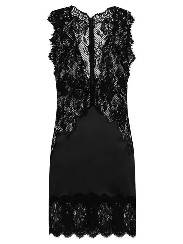 Dolce & Gabbana Short Dress With Lace - Black