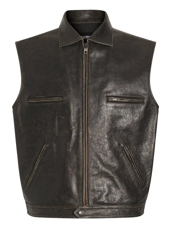 Dolce & Gabbana Leather Jacket - Black
