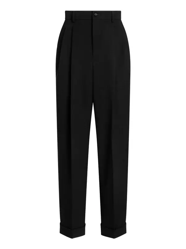 Dolce & Gabbana Wool Gabardine Trousers - Black