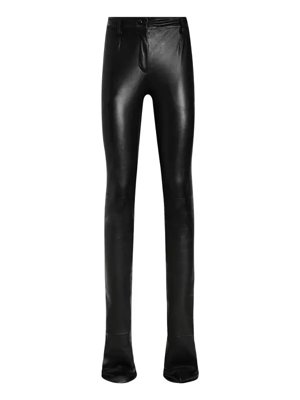 Dolce & Gabbana Stretch Nappa Leather Trousers - Black