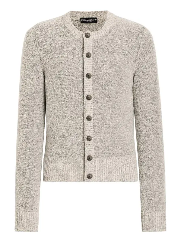 Dolce & Gabbana Wool And Cashmere Cardigan With Buttons - Grey