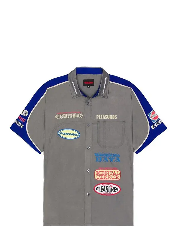 PLEASURES Terror Button Up Shirt - Grey