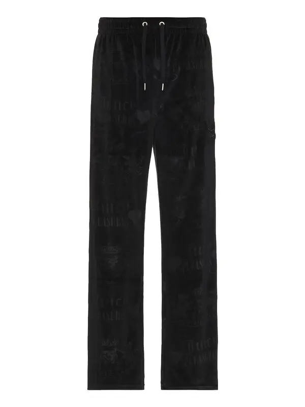 PLEASURES Crest Velour Track Pants - Black