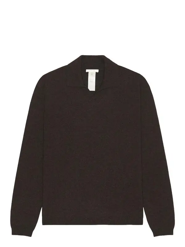 THE ROW Franz Polo Sweater - Brown Melange