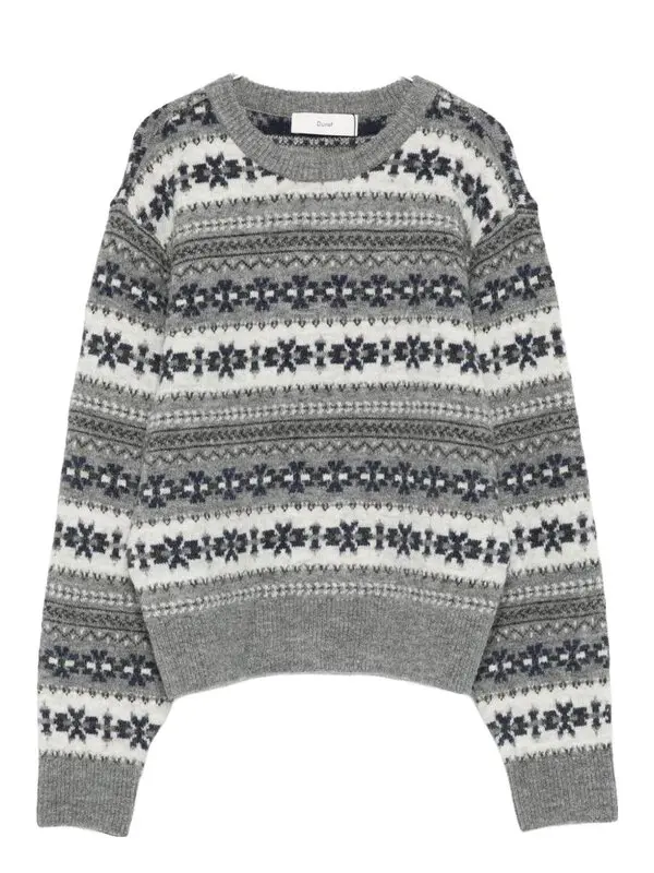 DUNST Wool Blend Crewneck Jumper - Grey