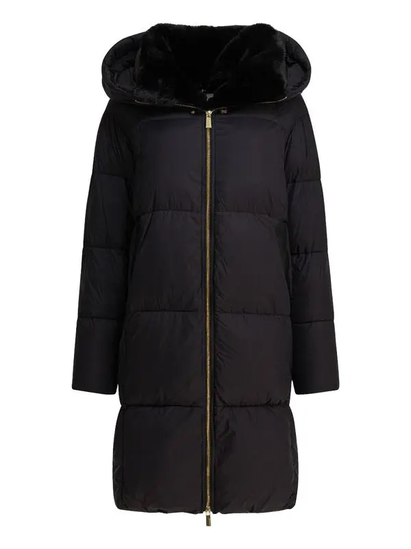 Max & Moi Long Down Jacket With Hood - Black