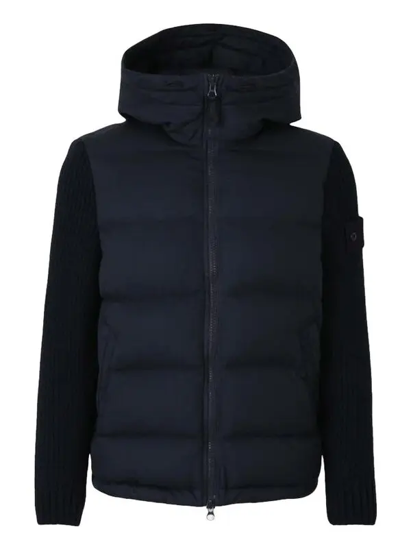 Stone Island Short Puffer Knit - Navy Blue