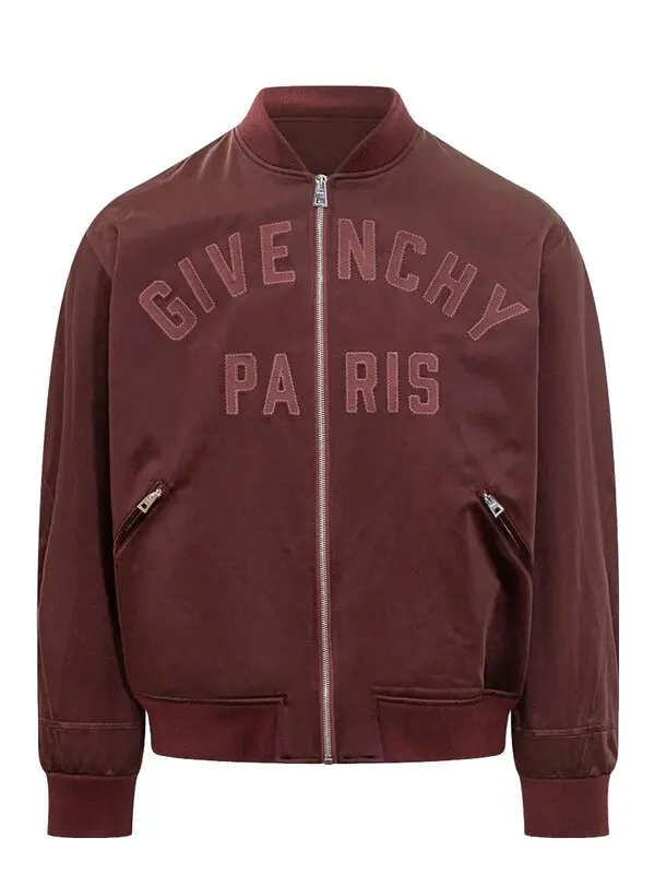 Givenchy Bomber Jacket With Embroidered Logo - Red