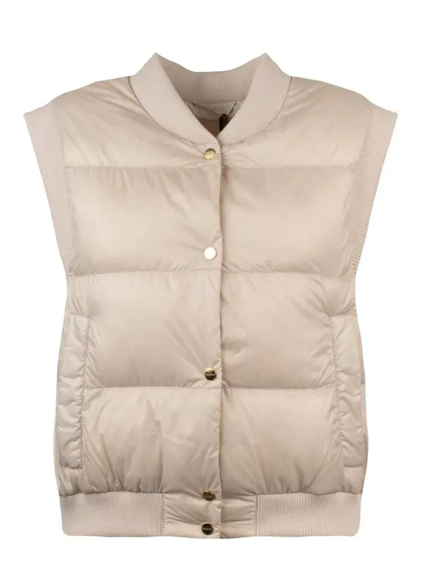 Max Mara Drip-proof Quilted Crop Vest - Beige