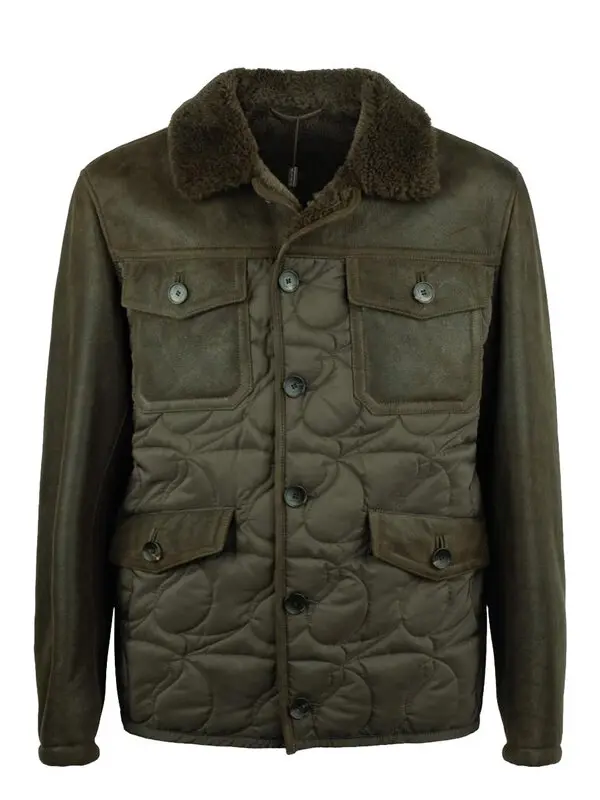 Etro Jacket With Fur Collar - Green