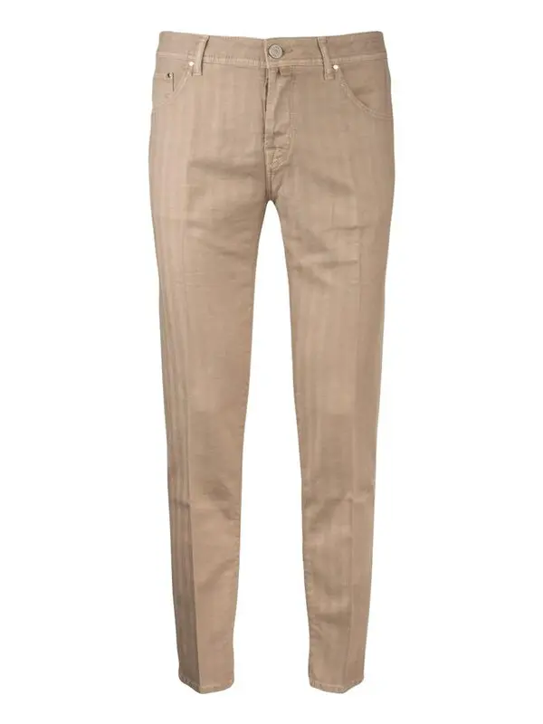Jacob Cohen Scott Cropped Carrot Slim-fit Trousers - Brown