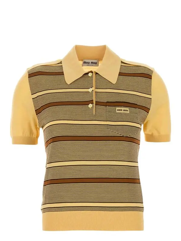 Miu Miu Knit Polo Shirt - Yellow