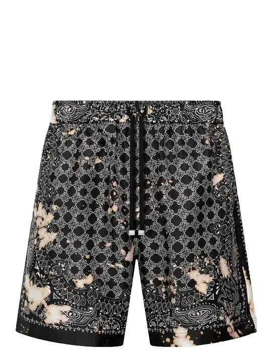 Amiri Bleach Bandana Bermuda Shorts - Black