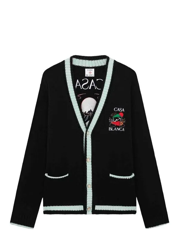 Casablanca Casa Mountain Temple Cardigan - Black