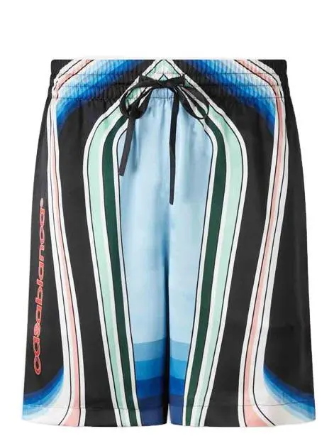 Casablanca Printed Silk Bermuda Shorts - Multicolor
