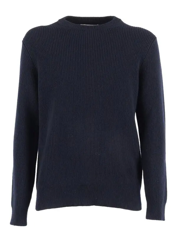 BALLANTYNE Girocoll R Neck Pullover - Blue