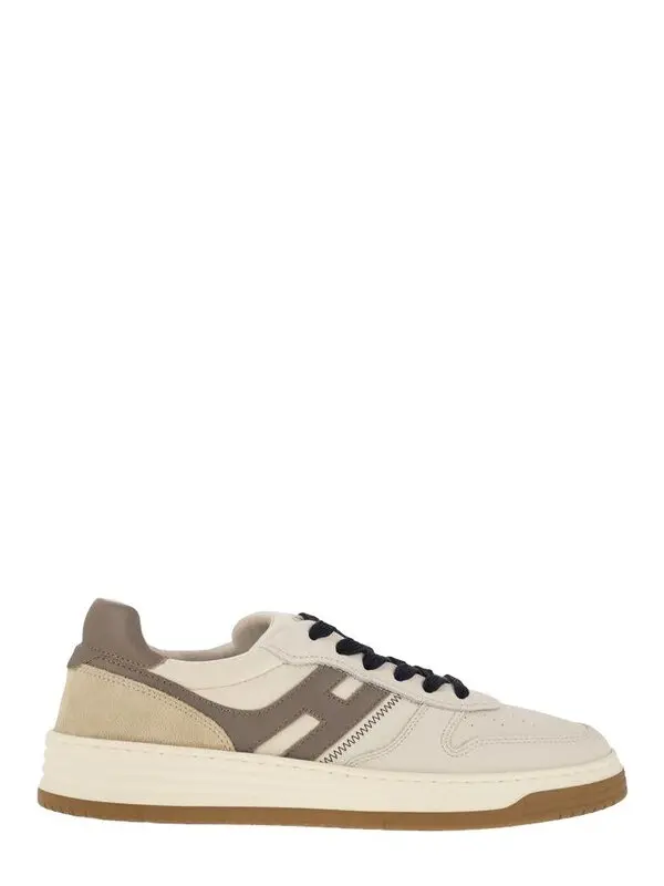 Hogan H630 Leather Trainers - Light Beige