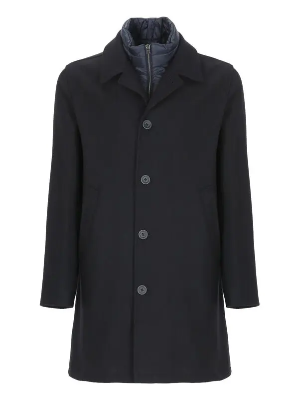 Herno Wool Blend Coat - Blue