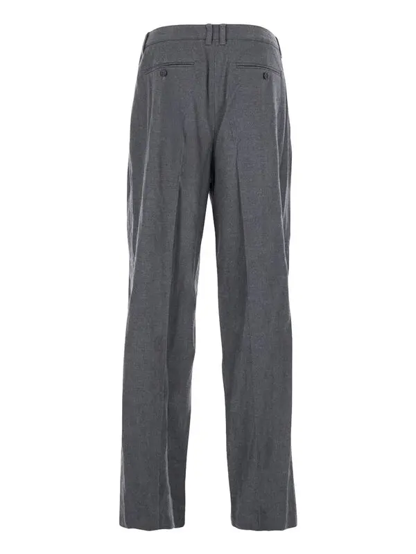DUNST Tailored Trousers With Front Pleats - Grey